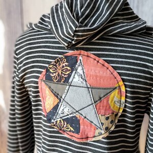 Upcycled Shabby Pentacle Kantha Quilt Hooded Knit Cardigan - Etsy
