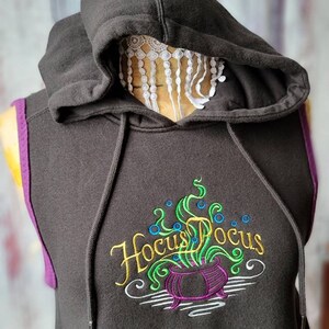 Hocus Pocus Upcycled Hoodie Dress A-line Hooded Sweatshirt Black ...