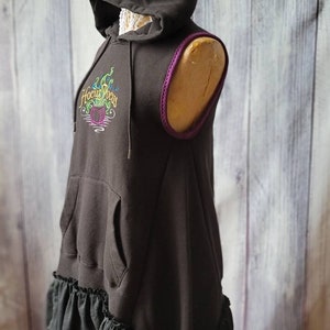 Hocus Pocus Upcycled Hoodie Dress A-line Hooded Sweatshirt Black ...