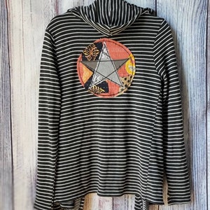 Upcycled Shabby Pentacle Kantha Quilt Hooded Knit Cardigan - Etsy