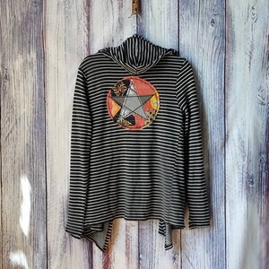 Upcycled Shabby Pentacle Kantha Quilt Hooded Knit Cardigan - Etsy