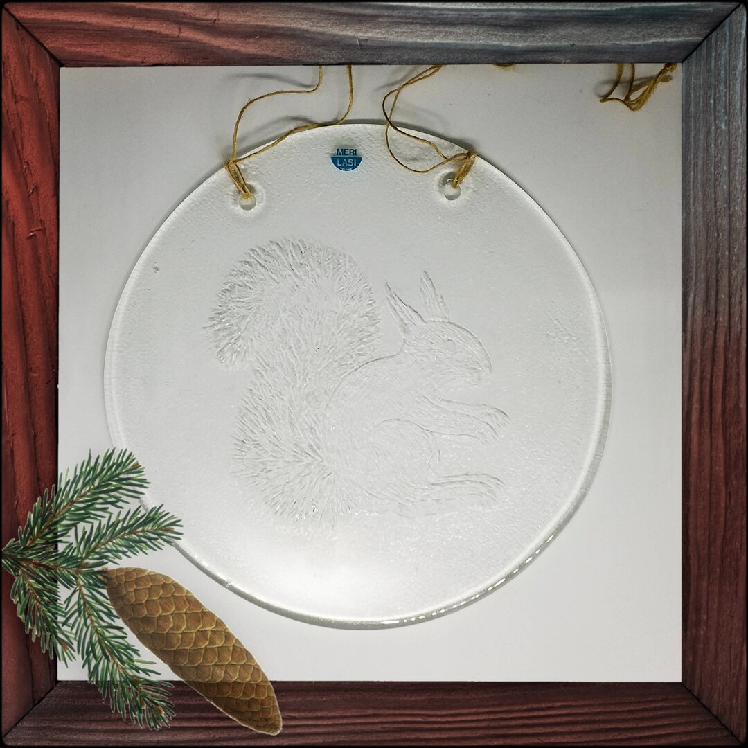 Vintage Squirrel Finnish Merilasi Handmade BIG Hanging Ornament - Etsy