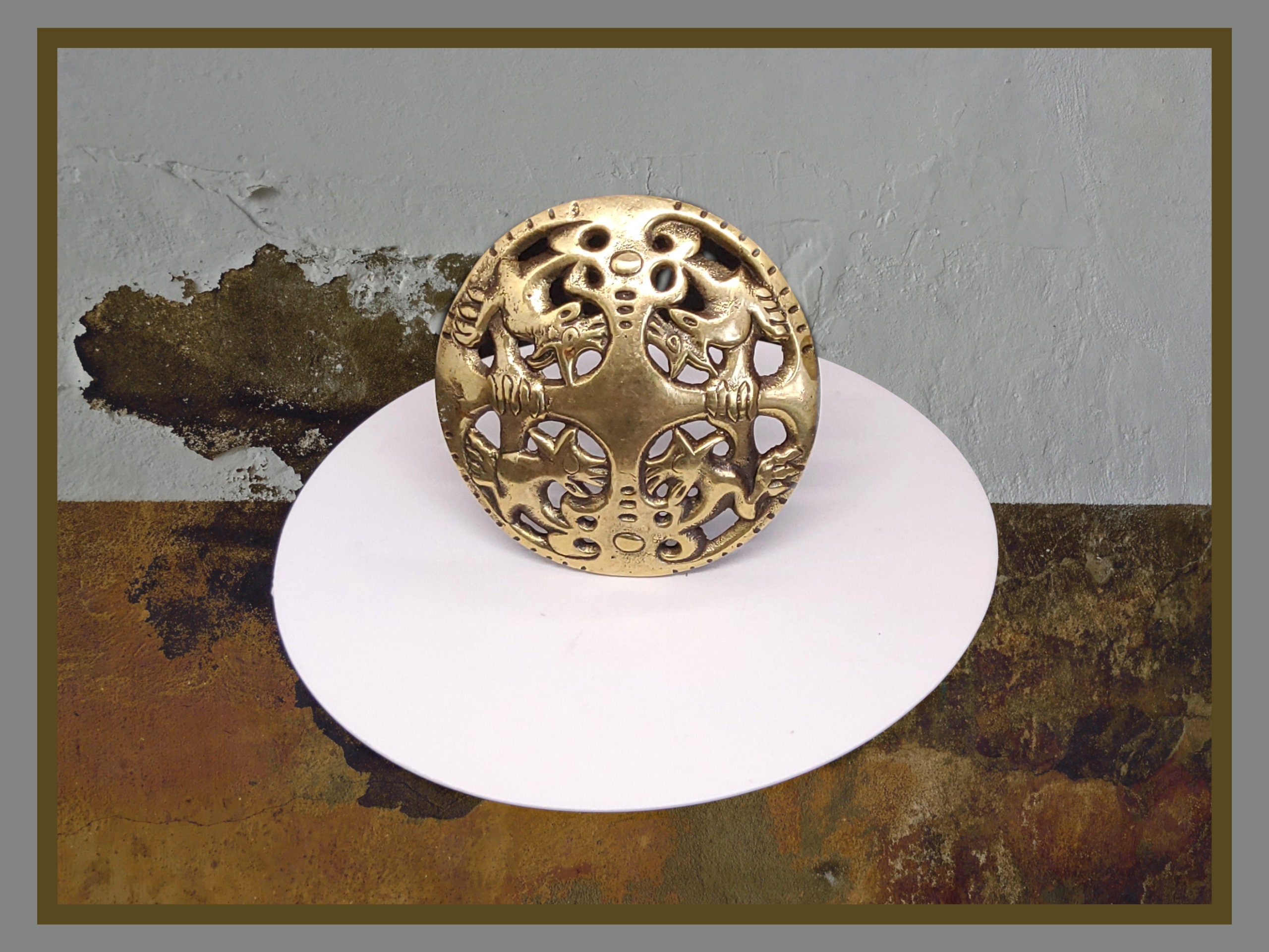 Traditional Finnish Kalevala Koru Huge Bronze Shawl Brooch Pin - Etsy