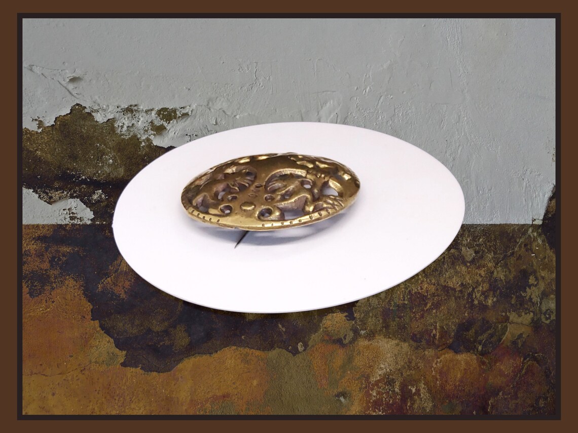 Traditional Finnish Kalevala Koru Huge Bronze Shawl Brooch Pin - Etsy