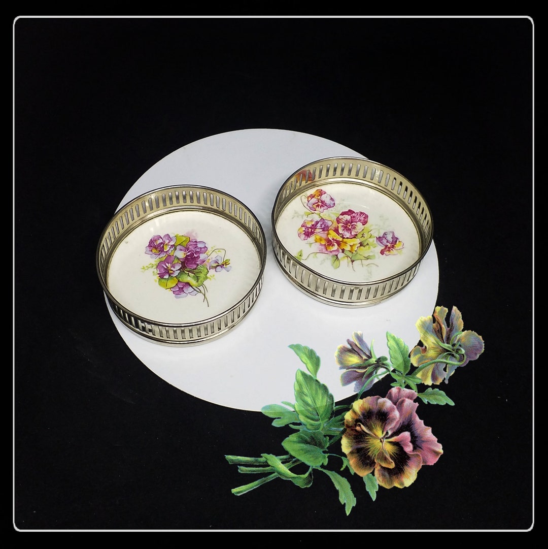 Antique German BMF Pansy Pin or Ring Dishes, a Pair - Etsy