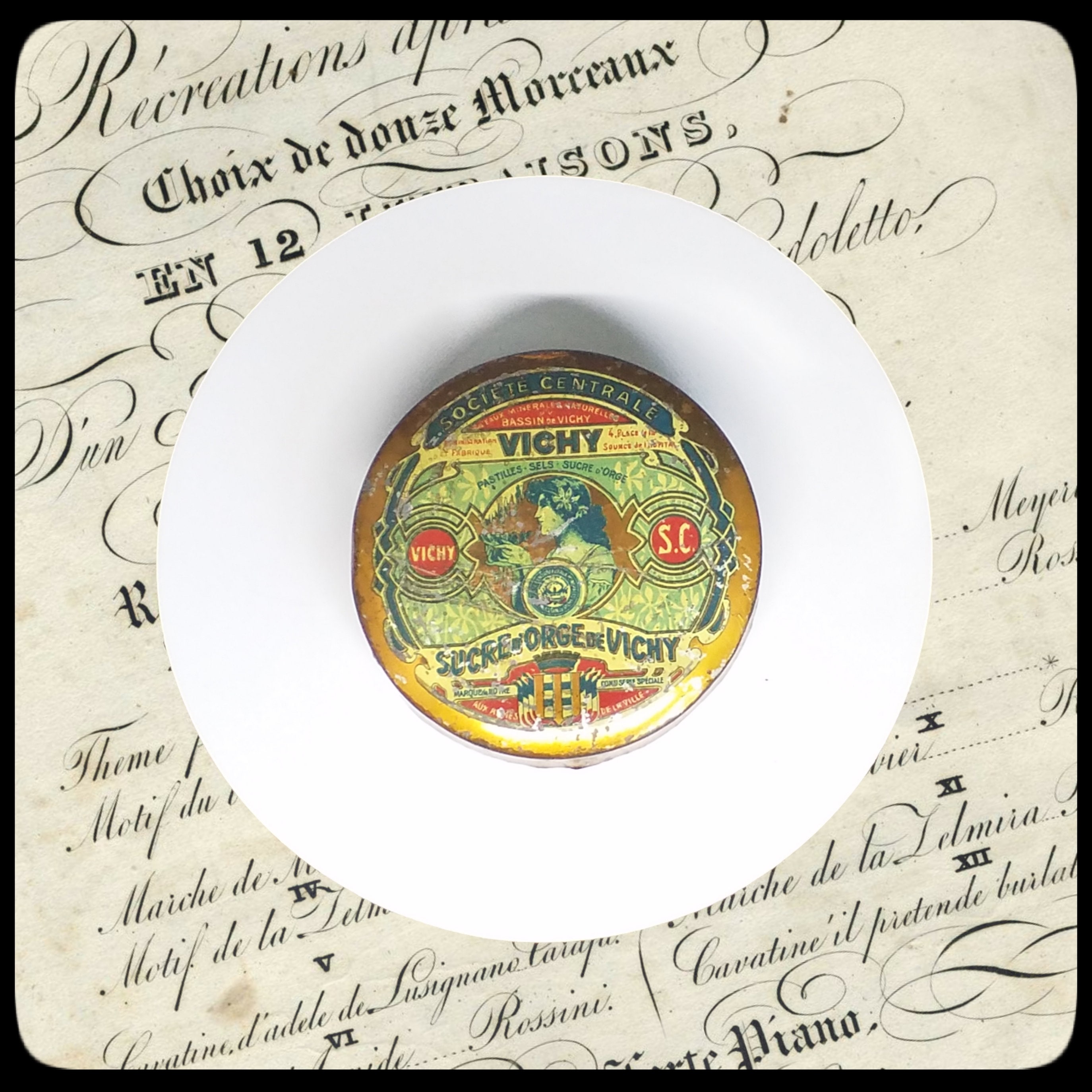 Antique French Vichy Candy Tin Box | Etsy