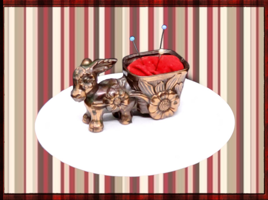 Vintage Sewing Notions Copper Donkey Pin Cushion - Etsy