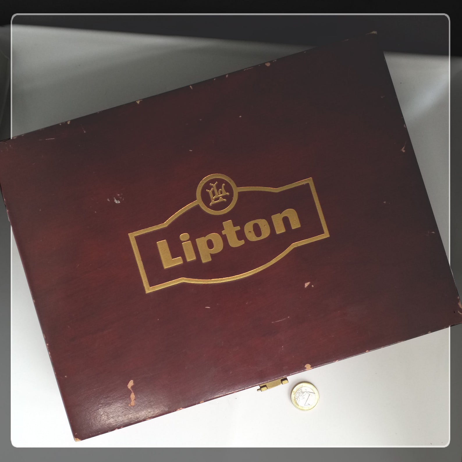 Vintage Big Wooden Hinged Lipton Gift Tea Box | Etsy