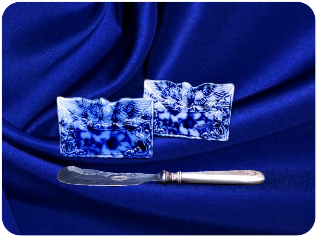 Antique Blue European Bird Shaped Table Placer a Pair - Etsy