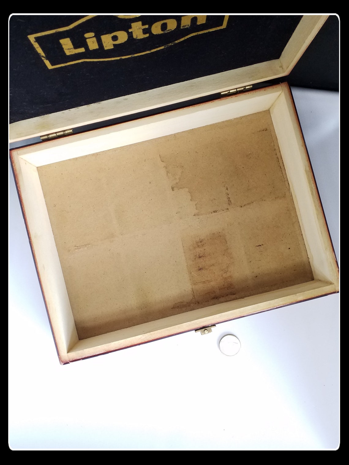 Vintage Big Wooden Hinged Lipton Gift Tea Box | Etsy