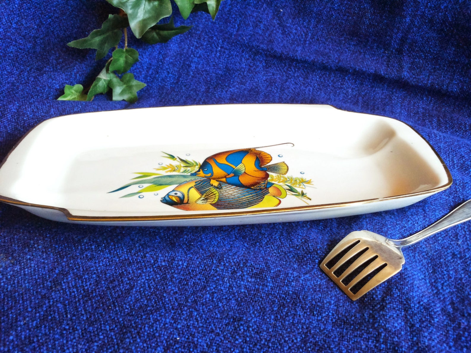 Vintage Retro Porcelain China Fish Serwing Plate - Etsy