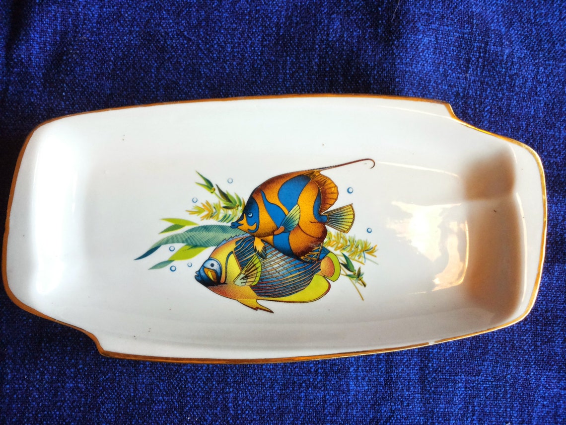Vintage Retro Porcelain China Fish Serwing Plate - Etsy