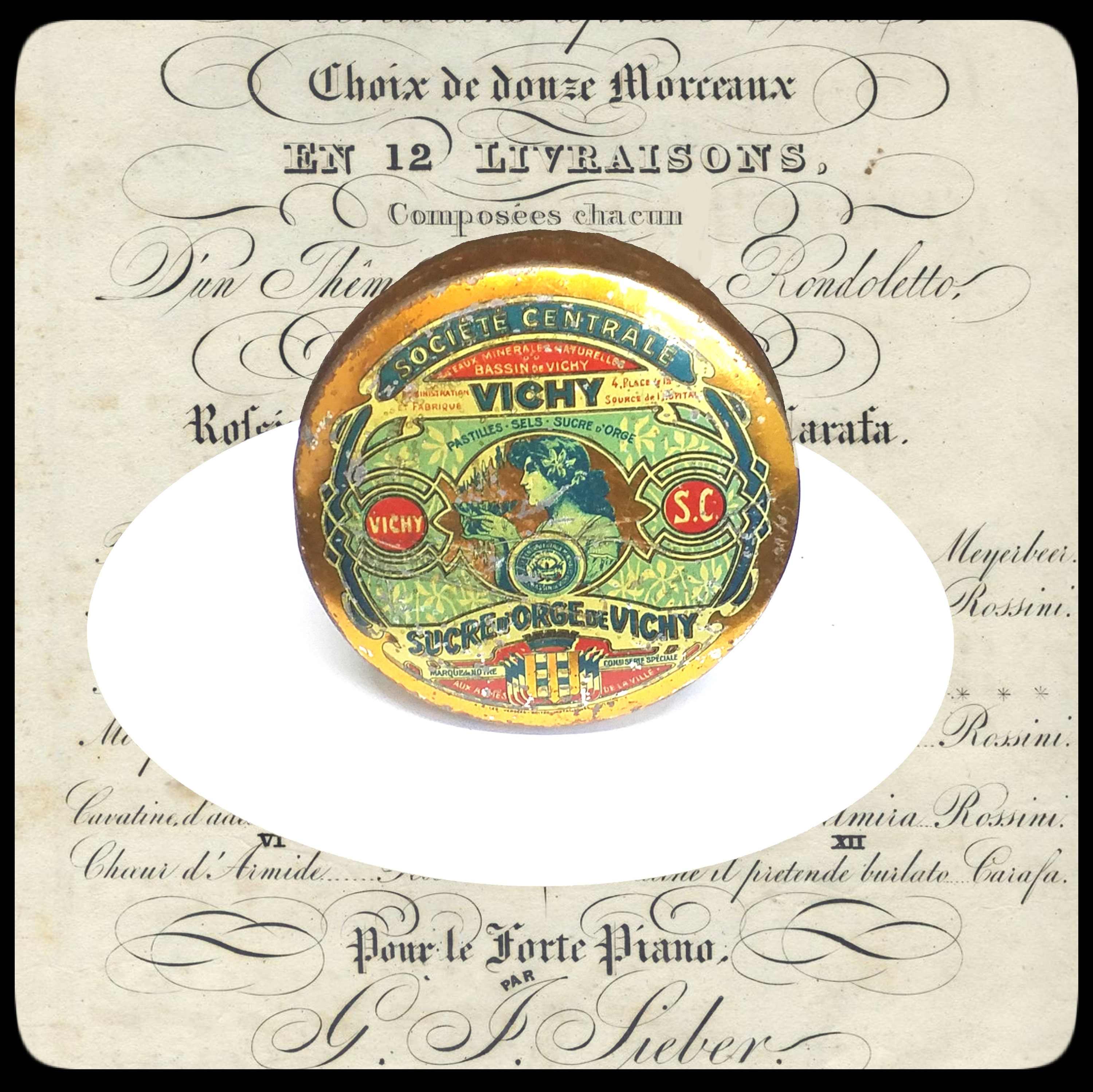 Antique French Vichy Candy Tin Box | Etsy