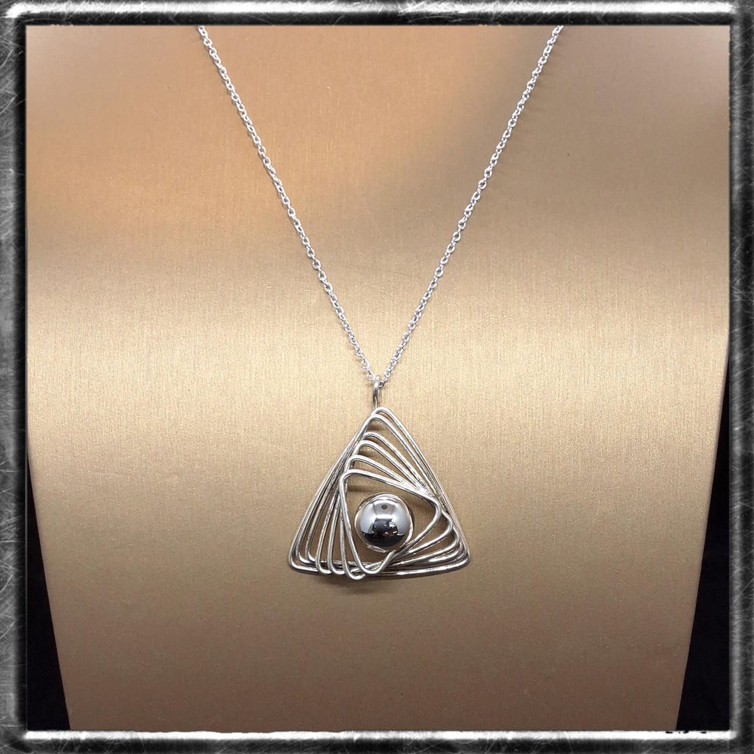 Vintage Sterling Silver Three-dimensional Pendant Necklace - Etsy