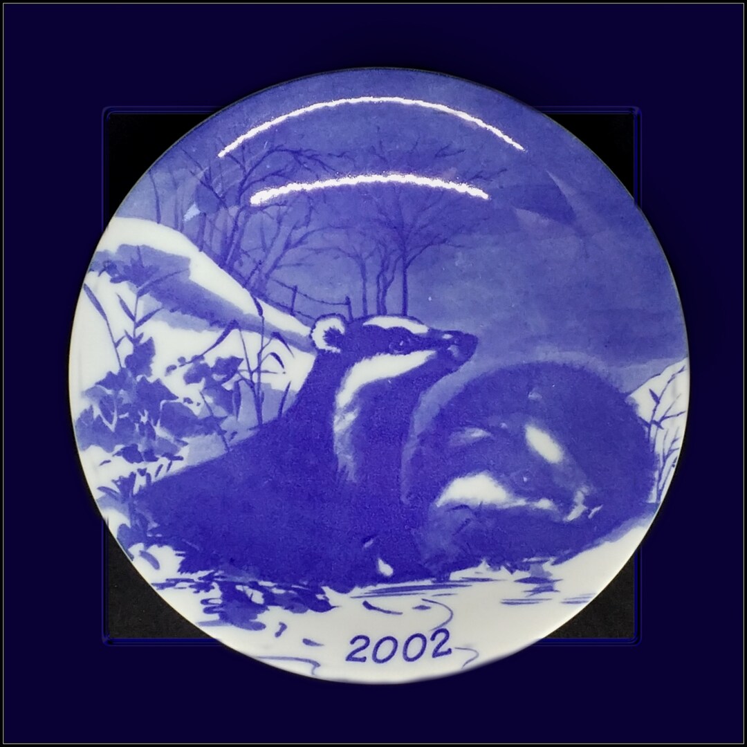 Vintage Collectible Blue Danish Year 2002 Badger Wall Hanging Plate - Etsy
