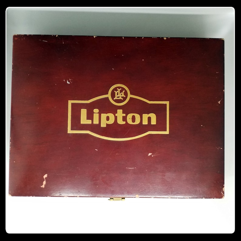Vintage Big Wooden Hinged Lipton Gift Tea Box - Etsy