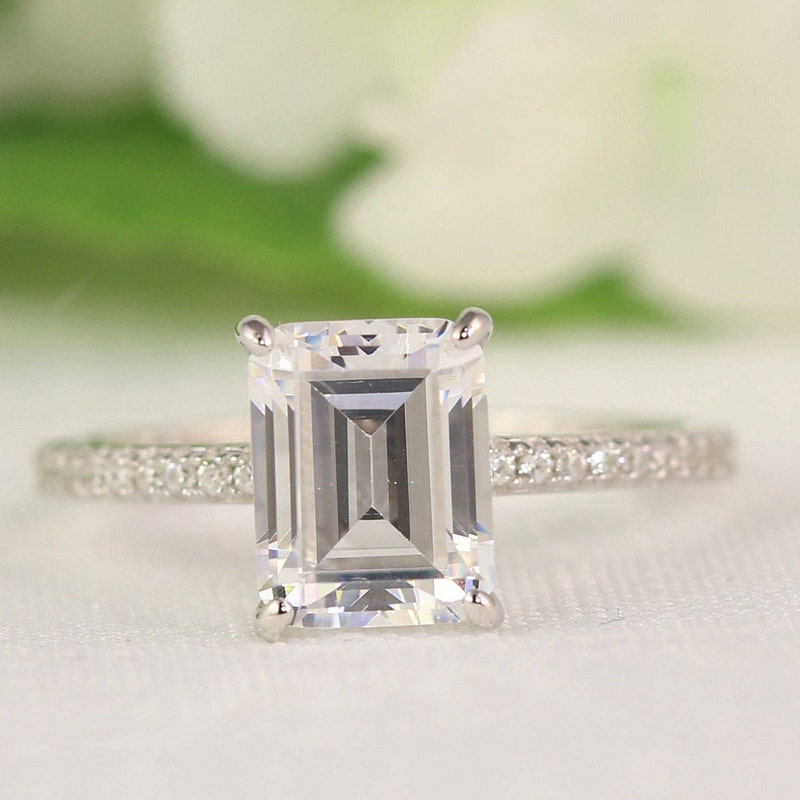 Emerald Cut Engagement Ring - Etsy