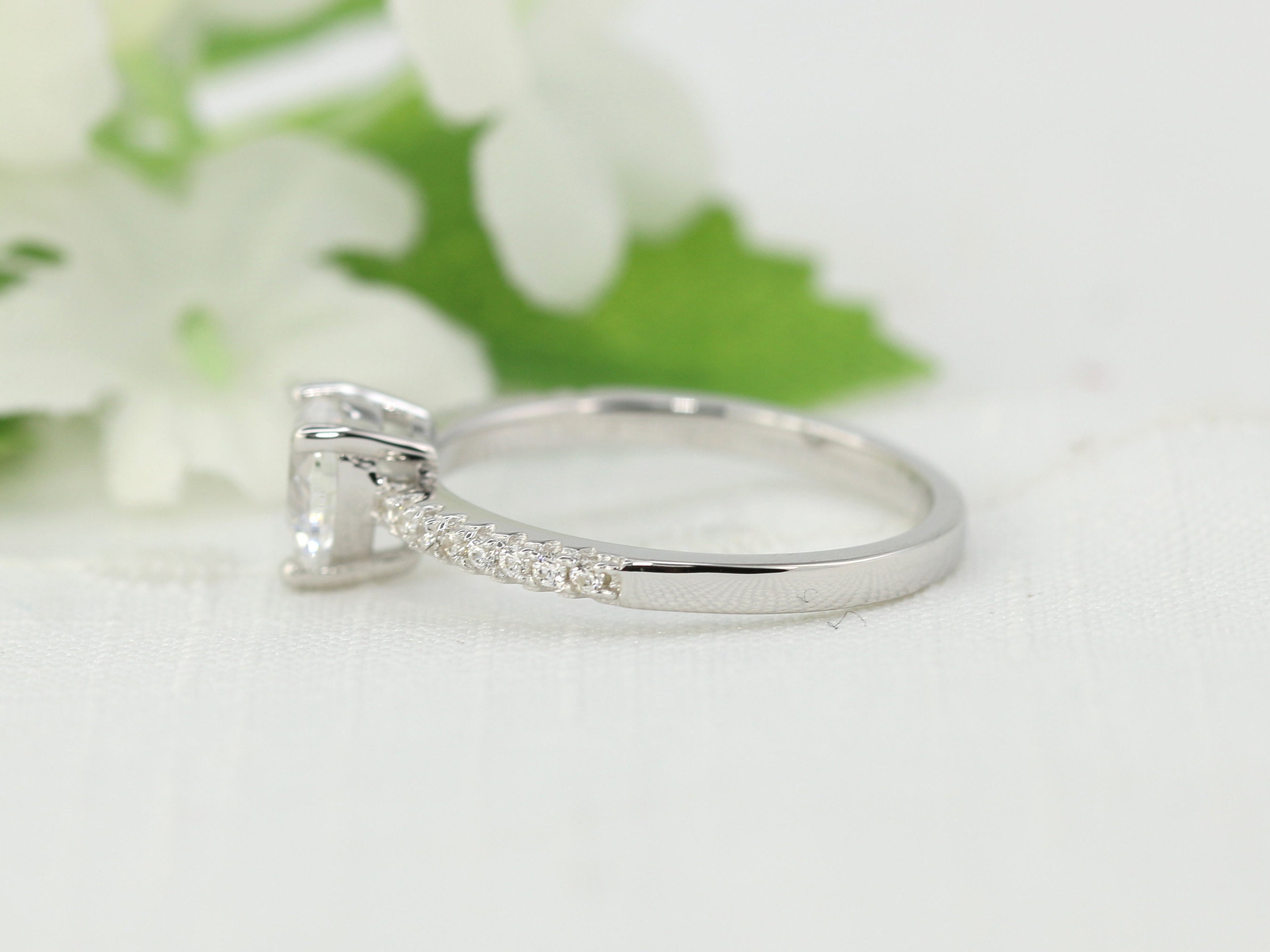 0.9ctw Heart Shaped Solitaire Engagement Ring Wedding Bridal | Etsy