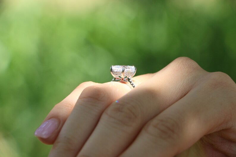 Oval Cut Engagement Ring Promise Ring Sterling Silver Half | Etsy