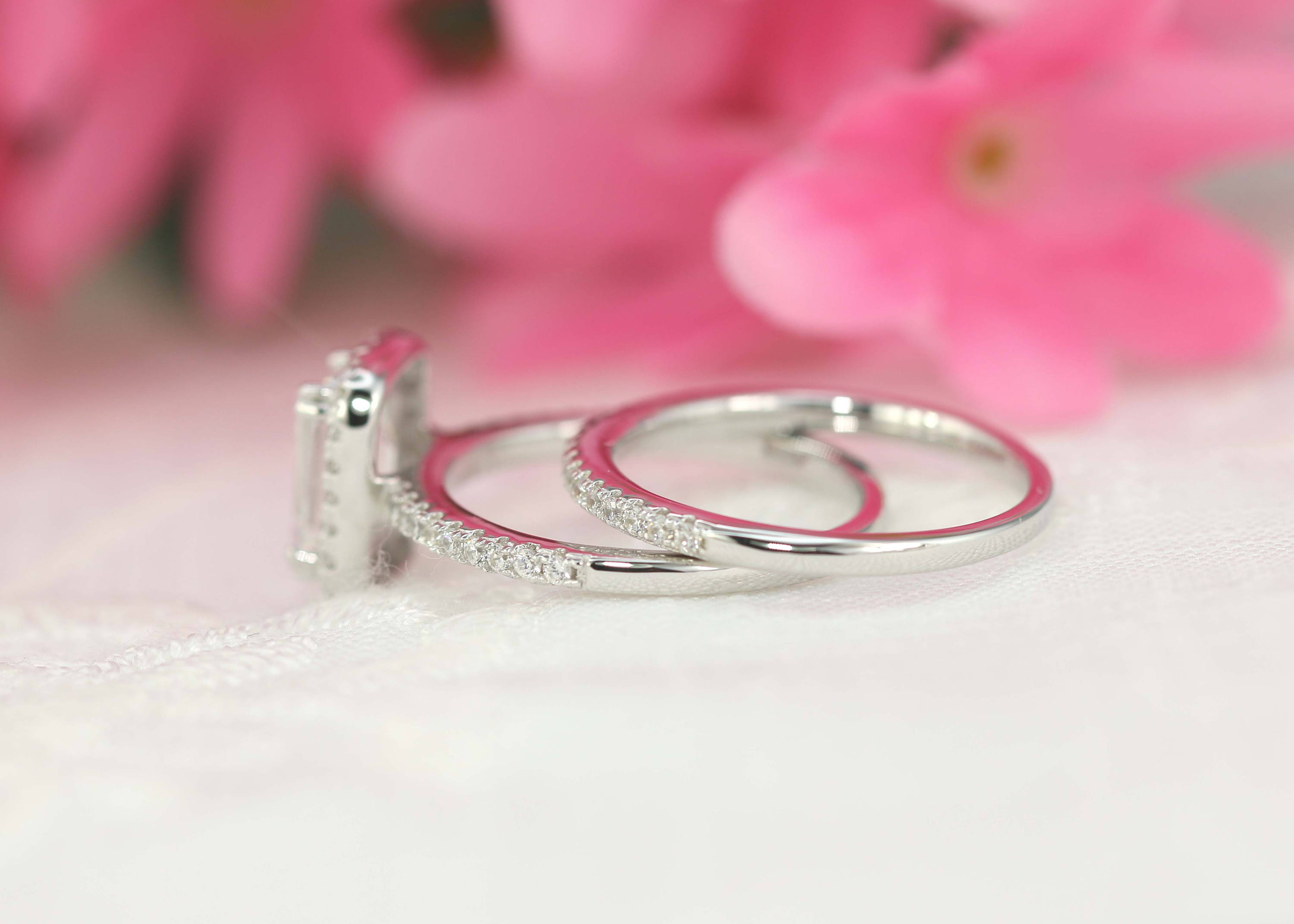 Wedding Ring Set Engagement Ring Set Emerald Bridal Set - Etsy