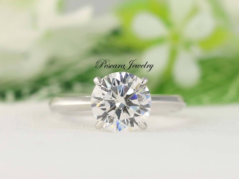 3ct Classic Round Solitaire Engagement Ring 3ct Solitaire - Etsy