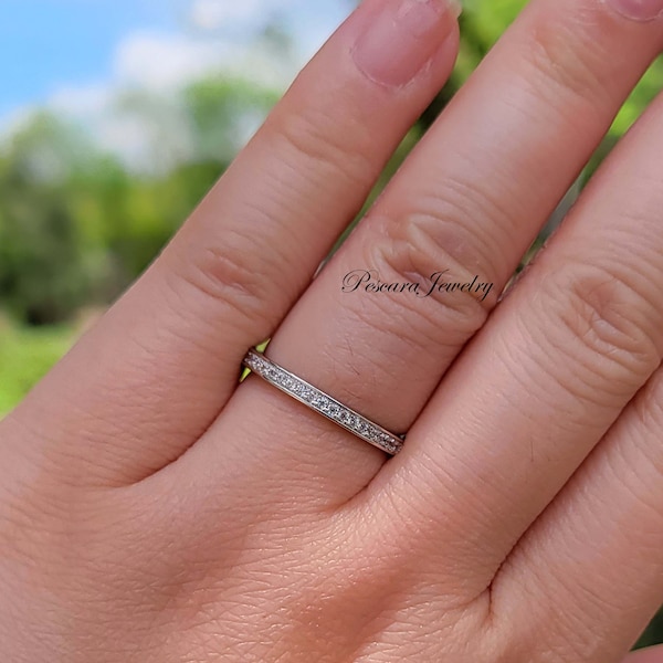 Diamond Channel Set Wedding Band - Etsy