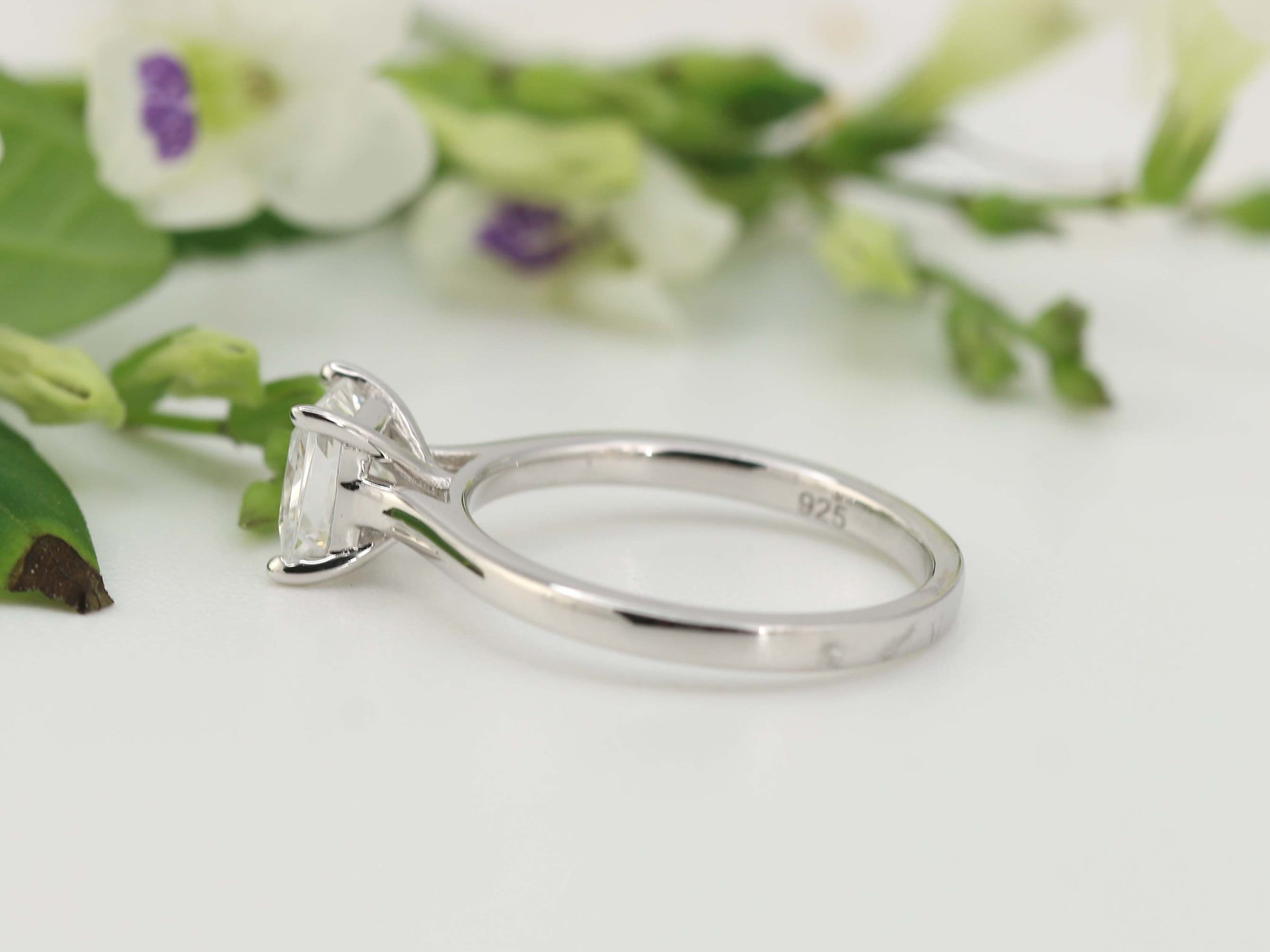 1.25ct Thin Princess Cut Engagement Ring Princess Cut | Etsy