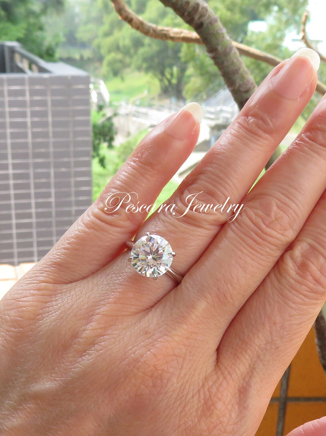 4ct Classic Round Solitaire Ring 4-prongs Round Cut Solitaire - Etsy