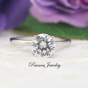 2 Carat Round Solitaire Stacking Engagement Ring Set 2mm Eternity Band ...