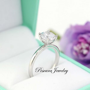 2 Carat Round Solitaire Stacking Engagement Ring Set 2mm Eternity Band ...
