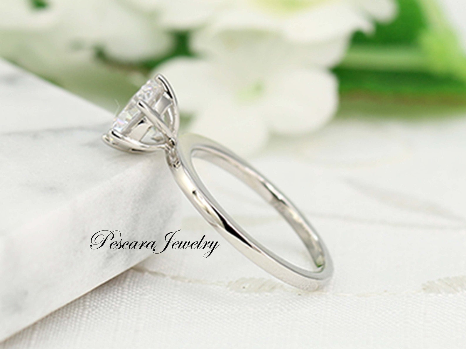2 Ct Round Solitaire Engagement Ring, 6 Prongs Round Wedding Ring ...