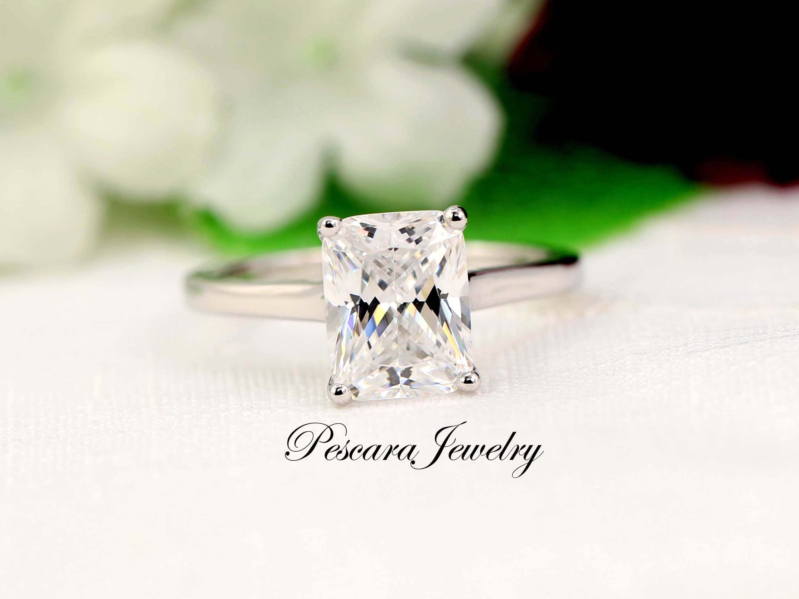 1.5 Carat Radiant Solitaire Ring CZ Radiant Cut Engagement - Etsy Australia 1.5 Carat Radiant Solitaire Ring CZ Radiant Cut Engagement - Etsy Australia