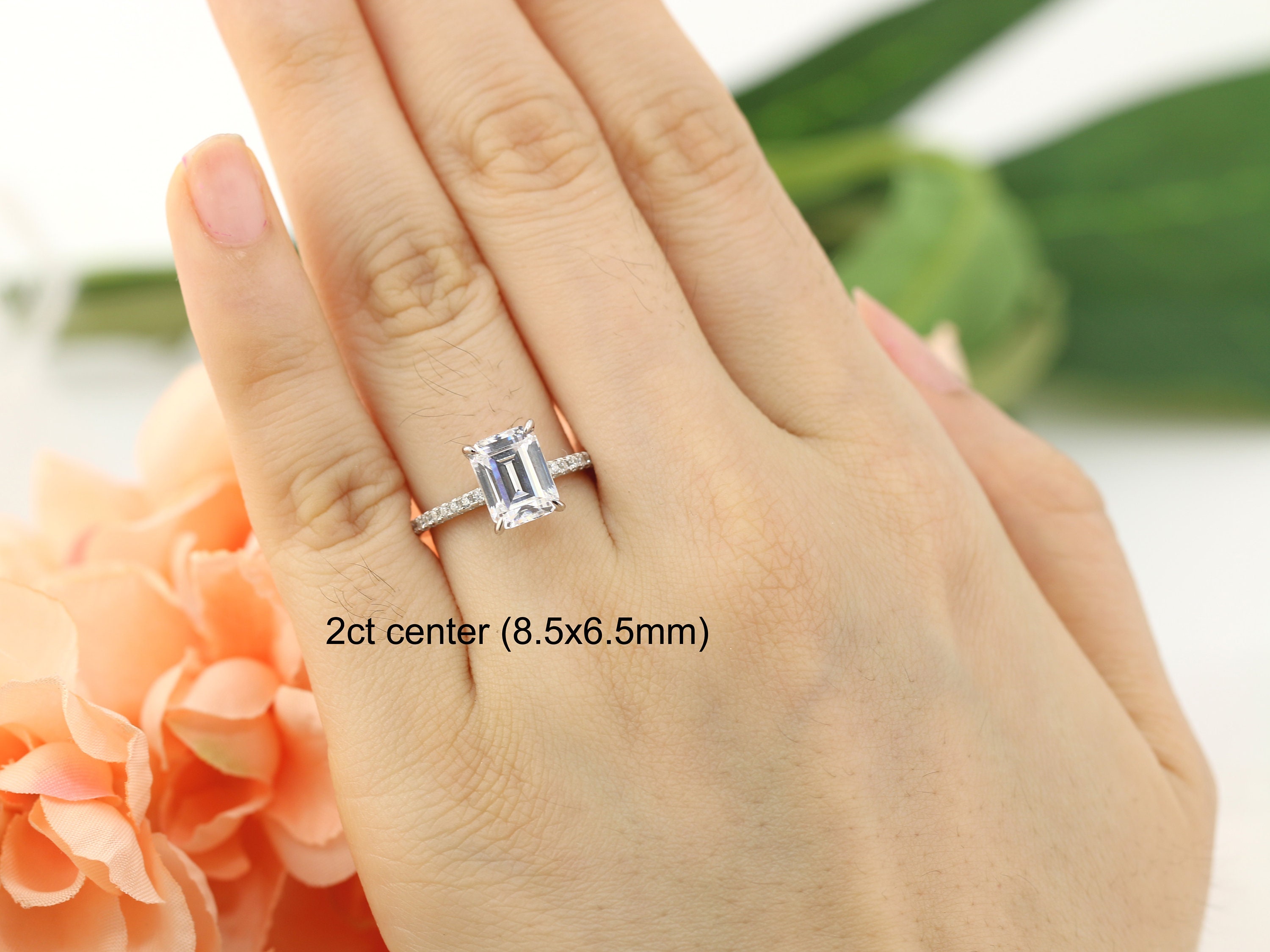 2 Carat Emerald Cut Engagement Rings