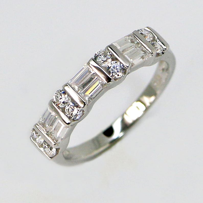 Sterling Silver CZ Band Ring, Anniversary Rings, Wedding Band, Stacking ...