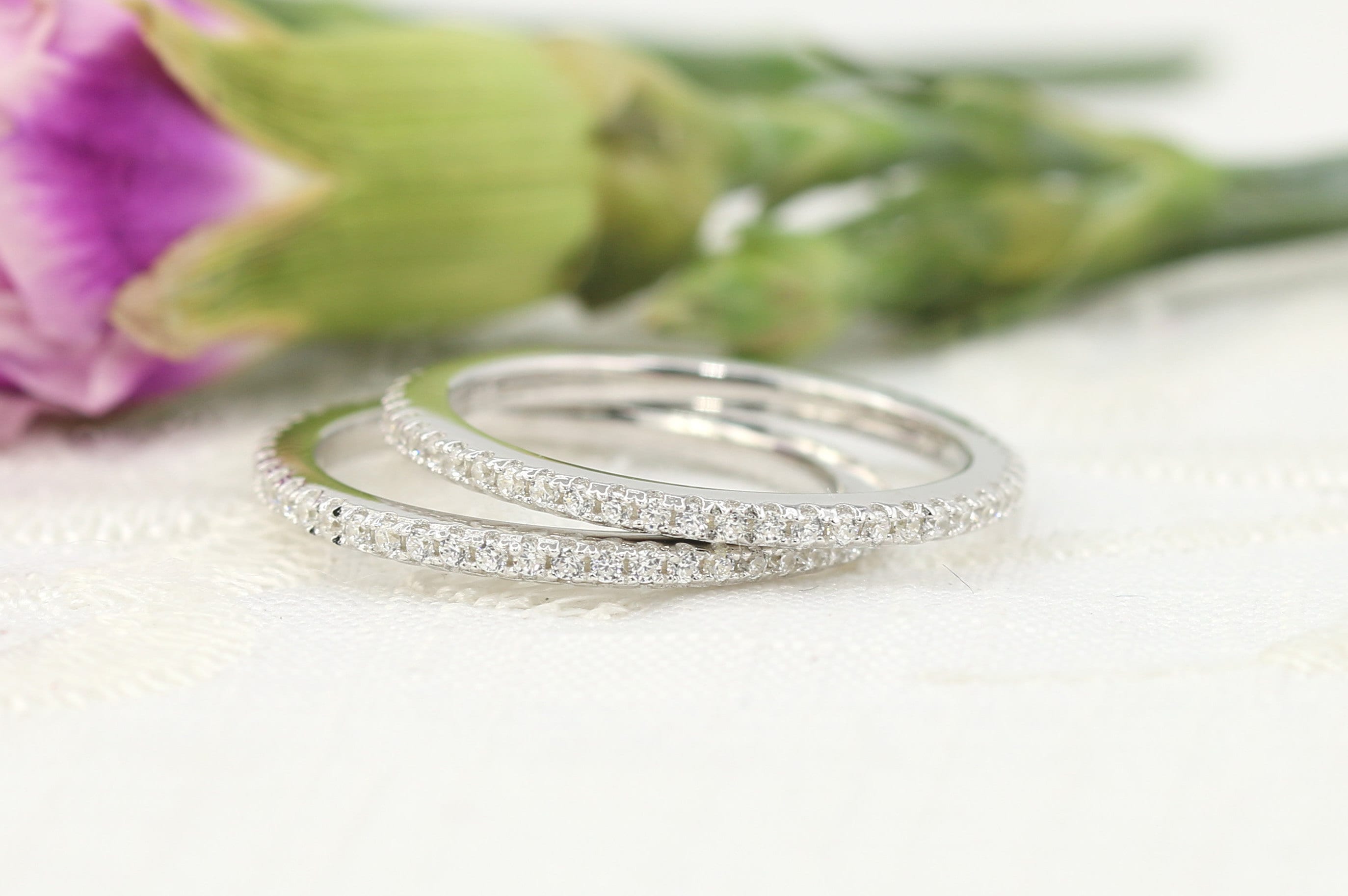 Sterling Silver Eternity Ring Full Eternity Band Engagement | Etsy