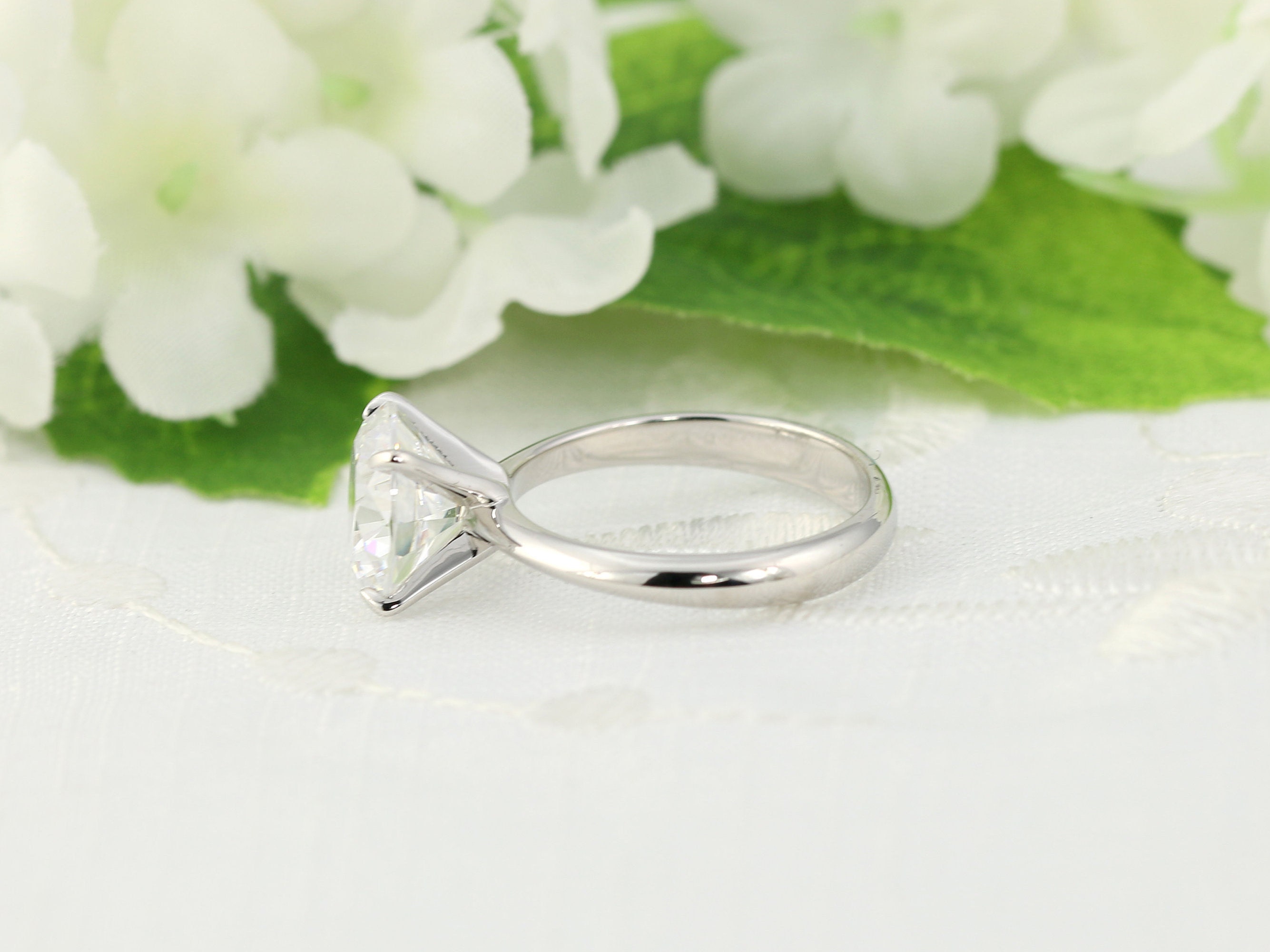 4ct Classic Round Solitaire Ring 4-prongs Round Cut Solitaire - Etsy