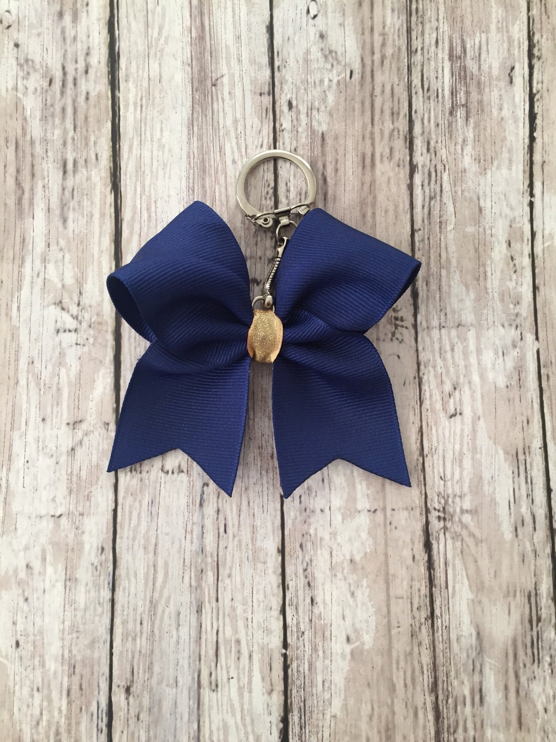 Mini Cheer Bow Keychain Cheer Keychain Bow Keyfob Navy and - Etsy
