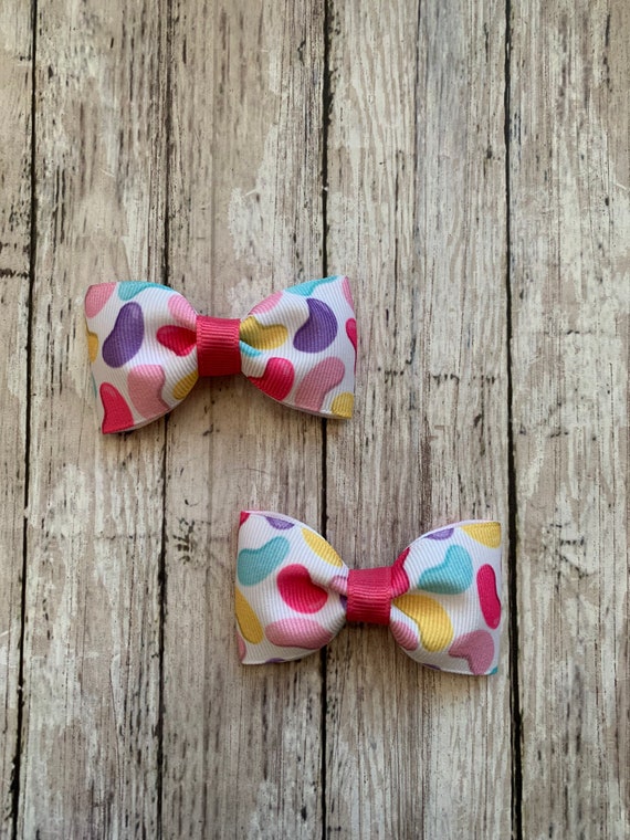 Jelly Beans Bow Candy Pigtail Bows Jelly Bean Tuxedo Bows - Etsy
