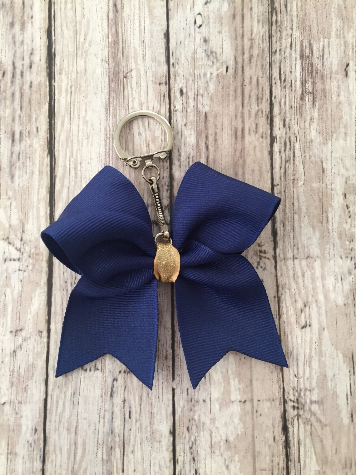 Mini Cheer Bow Keychain Cheer Keychain Bow Keyfob Navy and - Etsy
