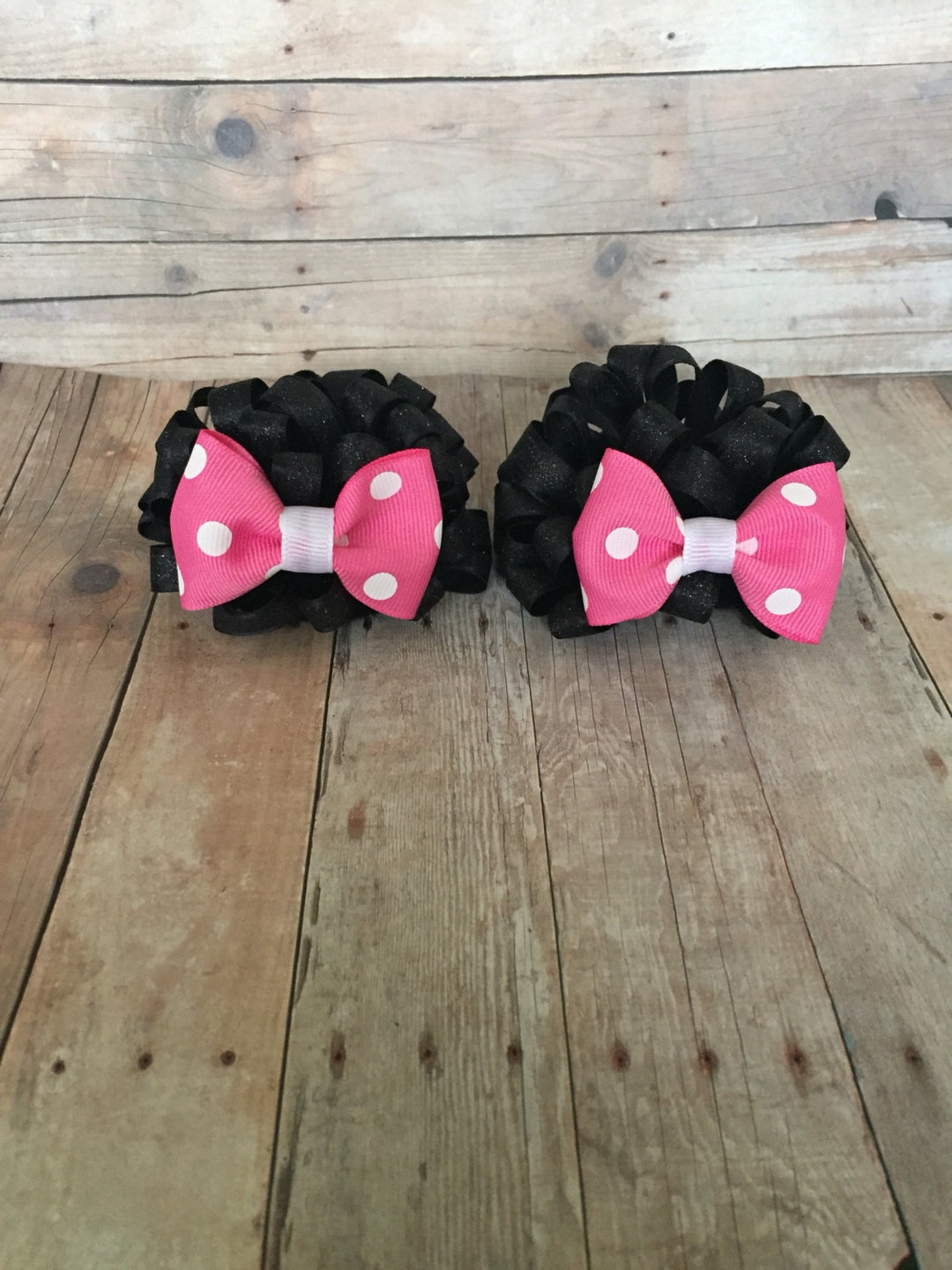 Mouse Ears Hair Clips, Loopy Bows, Pom Pom Bows, Mouse Ear Clippies ...
