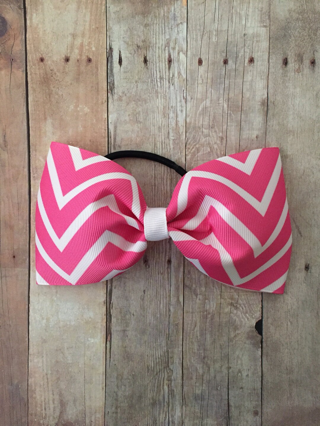 Pink Chevron Bow Large Tuxedo Bow Tailless Bow Cheer Bow - Etsy