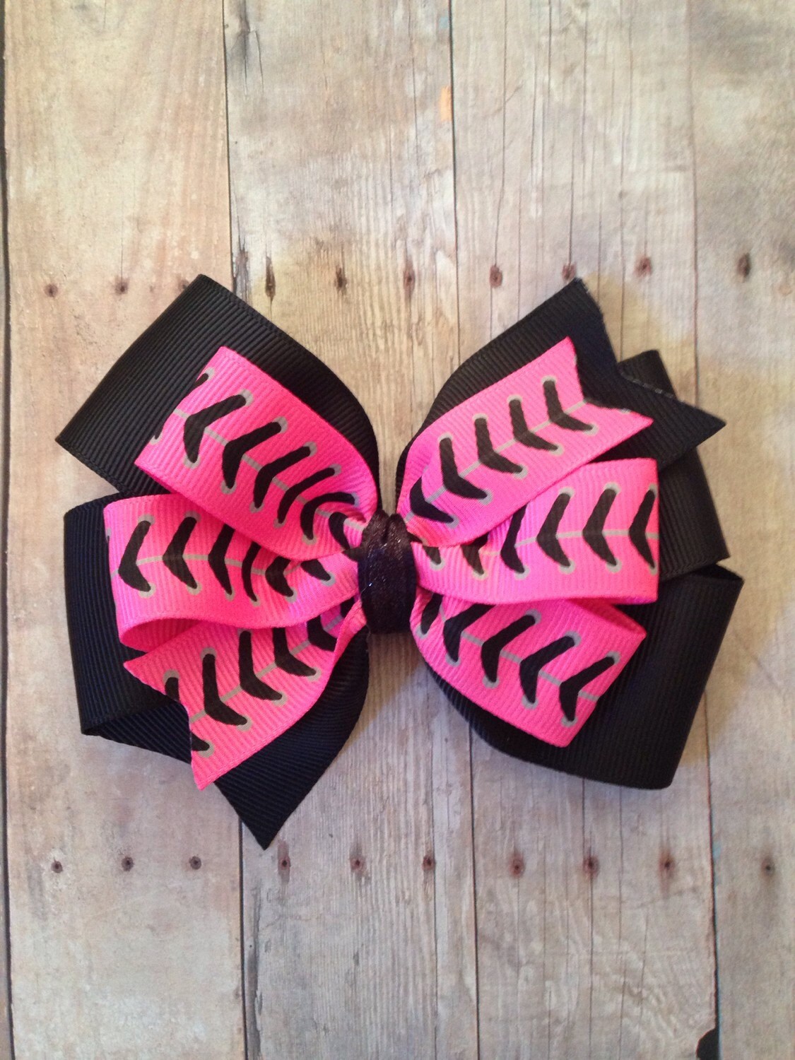 Softball Pinwheel Bow Softball Bow Sports Bow Team Bows - Etsy