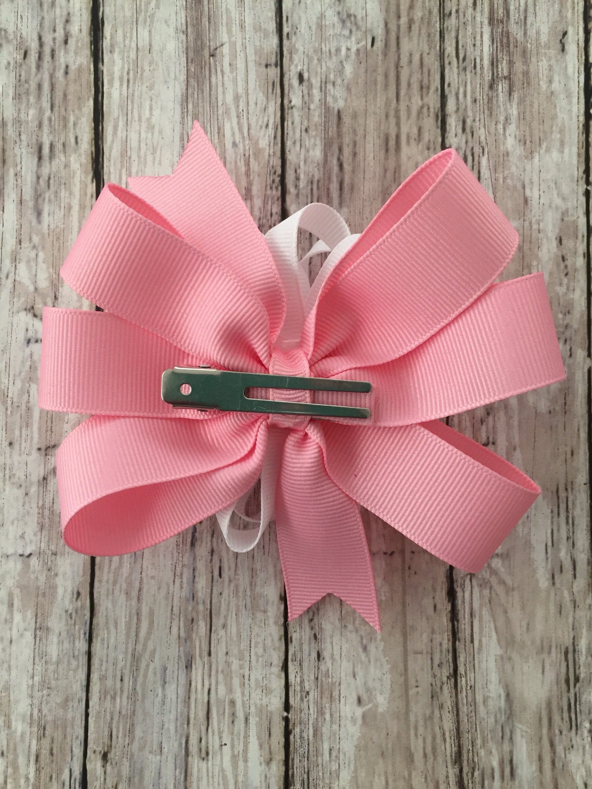Flower Bow, Pink Loopy Flower Bow, Flower Shaker Bow, Pinwheel Bow ...