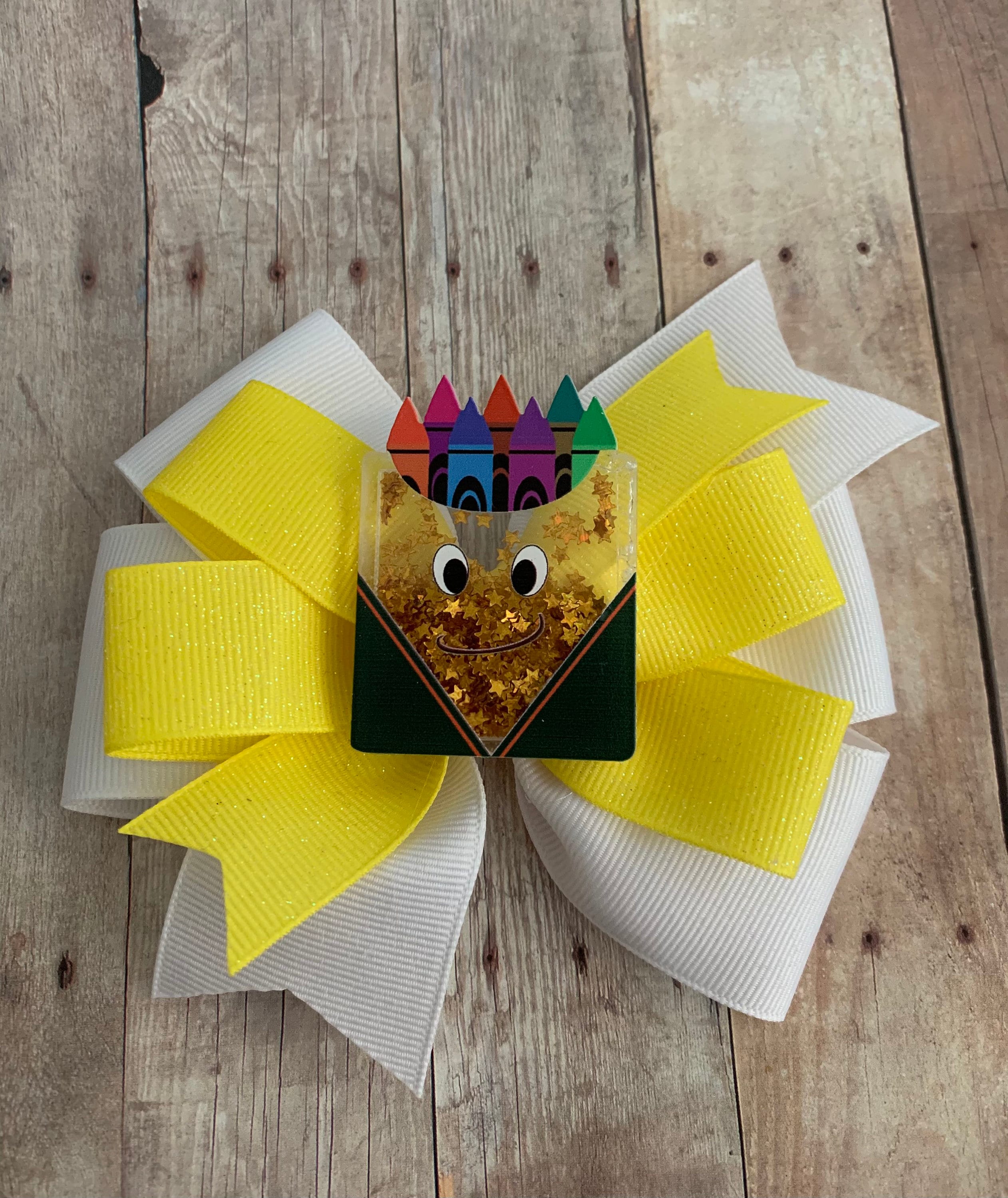 School Bow, Kindergarten Bow, Crayon Bow, Back to School Bow, School ...