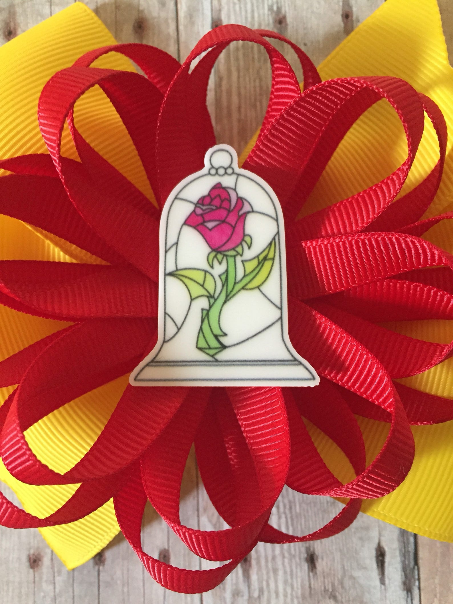 Enchanted Rose Pinwheel Bow, Belle Bow, Flower Bow - Etsy