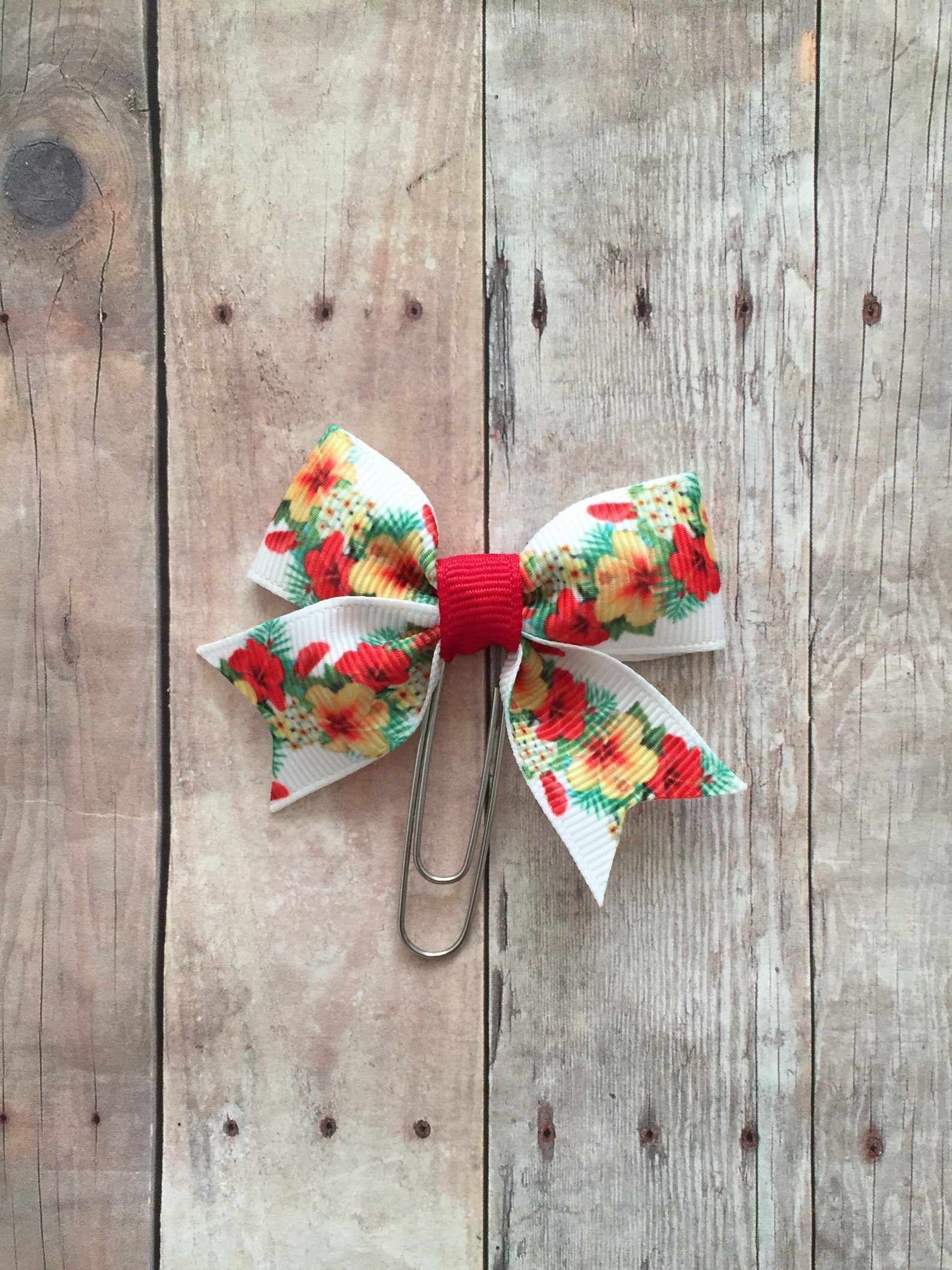 Hibiscus Flower Bookmark Bow Bookmark Bow Paperclip Bow | Etsy