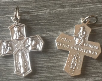 Holy Spirit Four Way Cross Double Sided Confirmation Medal Bracelet ...