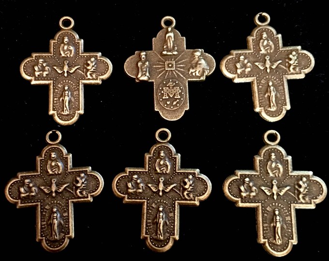 Jesus 4 Way Cross Double Sided Miraculous Medal Crucifix Set - Etsy