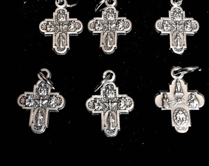 Jesus 4 Way Cross Double Sided Miraculous Medal Dark Accents - Etsy