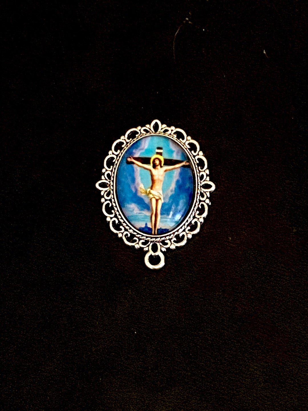 Jesus Crucifixion Rosary Centerpiece Center Piece CHAPLET OR ROSARY ...